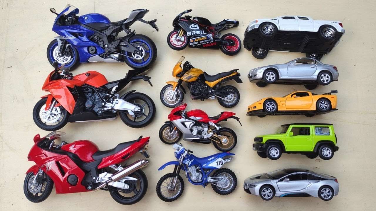 Various Diecast Model Cars & Bikes 1/12, Yamaha Bike, Jeep Car, Honda ...