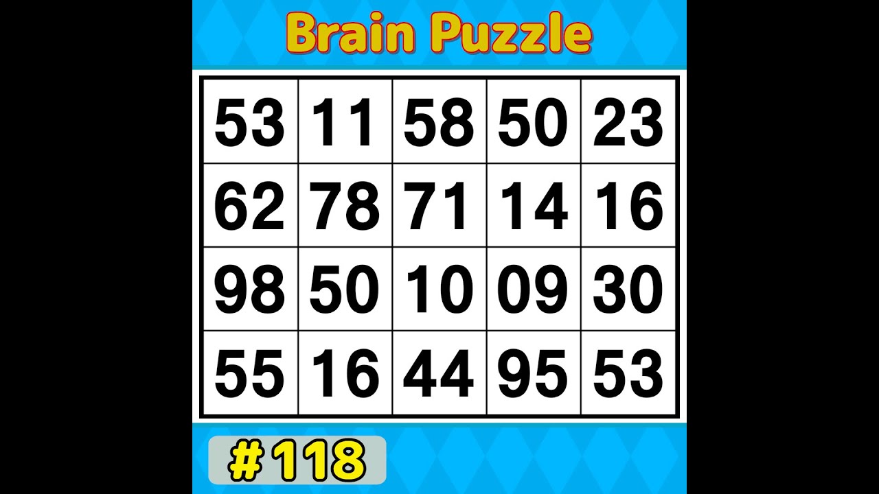 【Number Search】 Only Genius Find Them All. 《Brain training》 #118 - YouTube