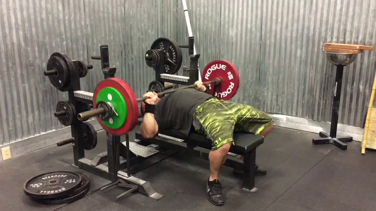 325 lbs + mini bands x 5 Bench Press - YouTube