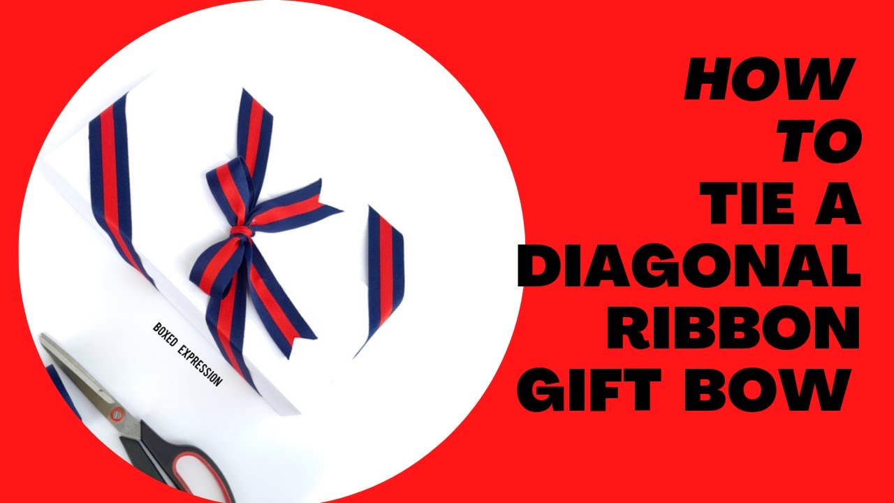 How to Tie a diagonal ribbon Bow - YouTube