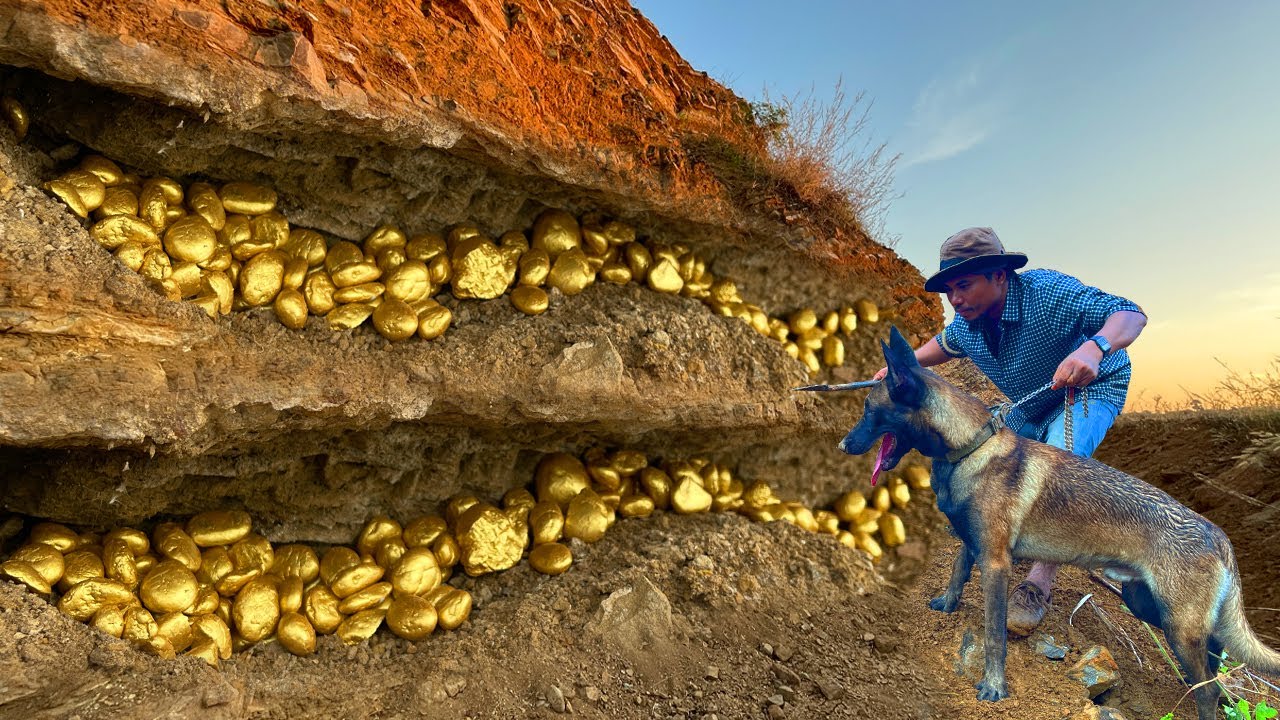 Can't' believe! Man & K9 Dog found the treasure Gold in the cliff After ...