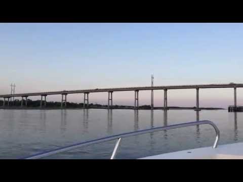 Riding beneath the Emerald Isle NC Bridge - YouTube