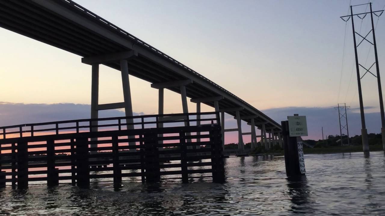 Riding beneath the Emerald Isle NC Bridge - YouTube