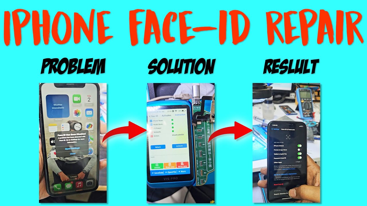IPHONE FACE ID REPAIR USING JCDI V1S PRO | TURE DEPTH CAMERA ISSUE ...
