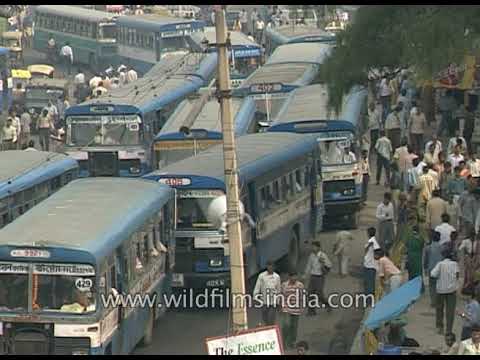 Delhi's old buses and diesel fumes from 1990's - archival footage of ...