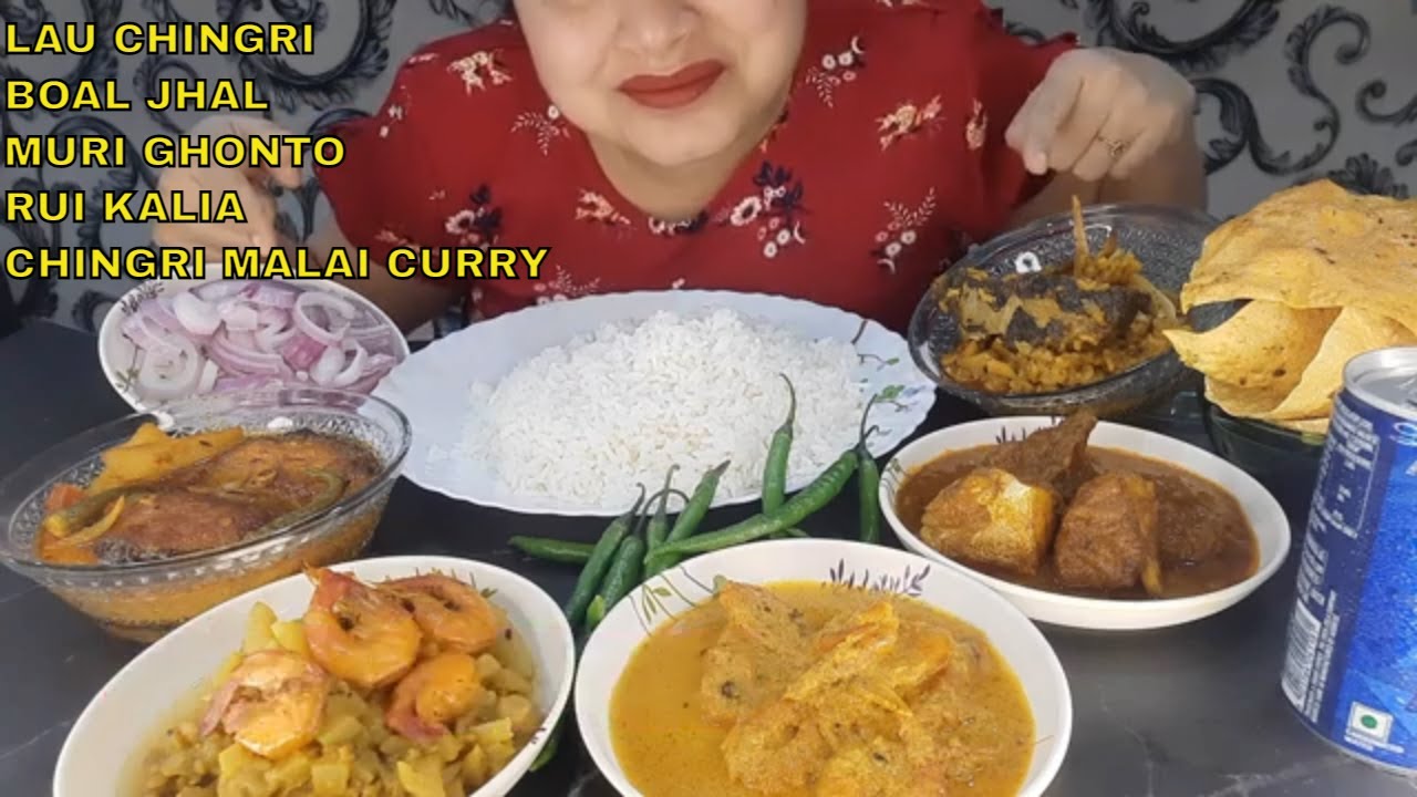ASMR DIFFERNT TYPES OF BENGALI FISH| LAU CHINGRI,CHINGRI MALAI CURRY ...