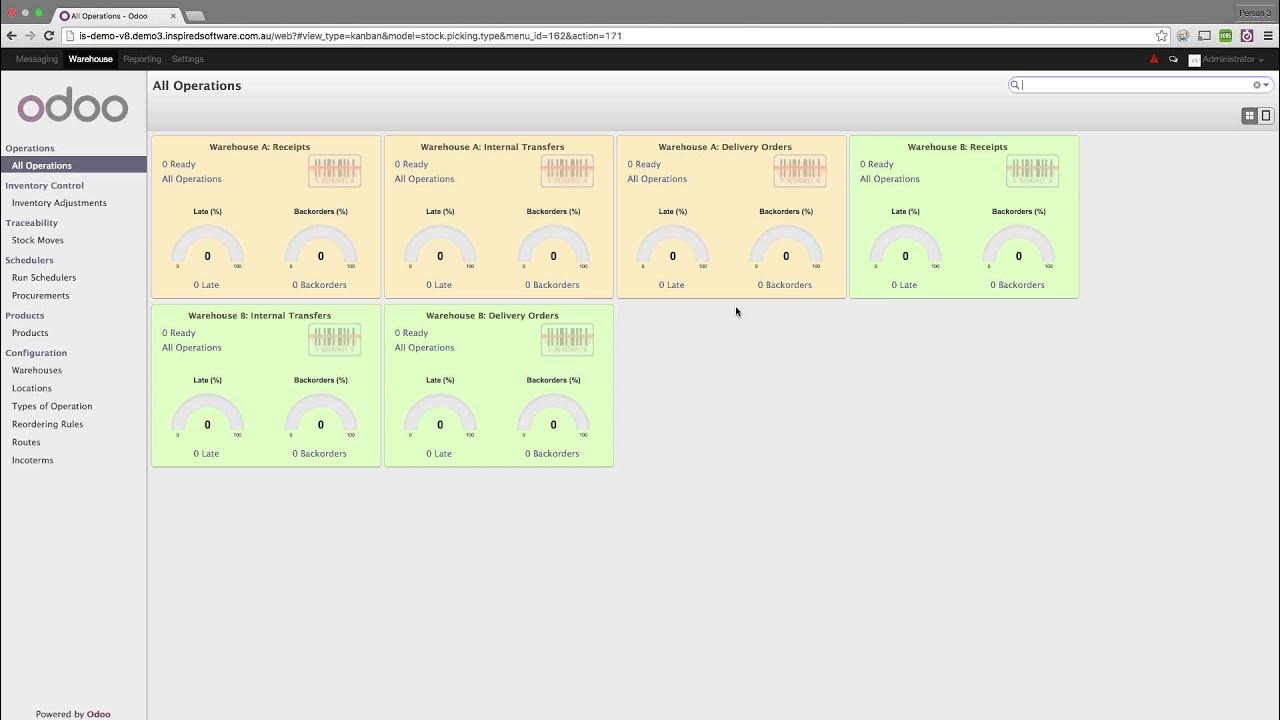 Odoo V8 - Internal Stock Transfer between two warehouses - How to configure - YouTube
