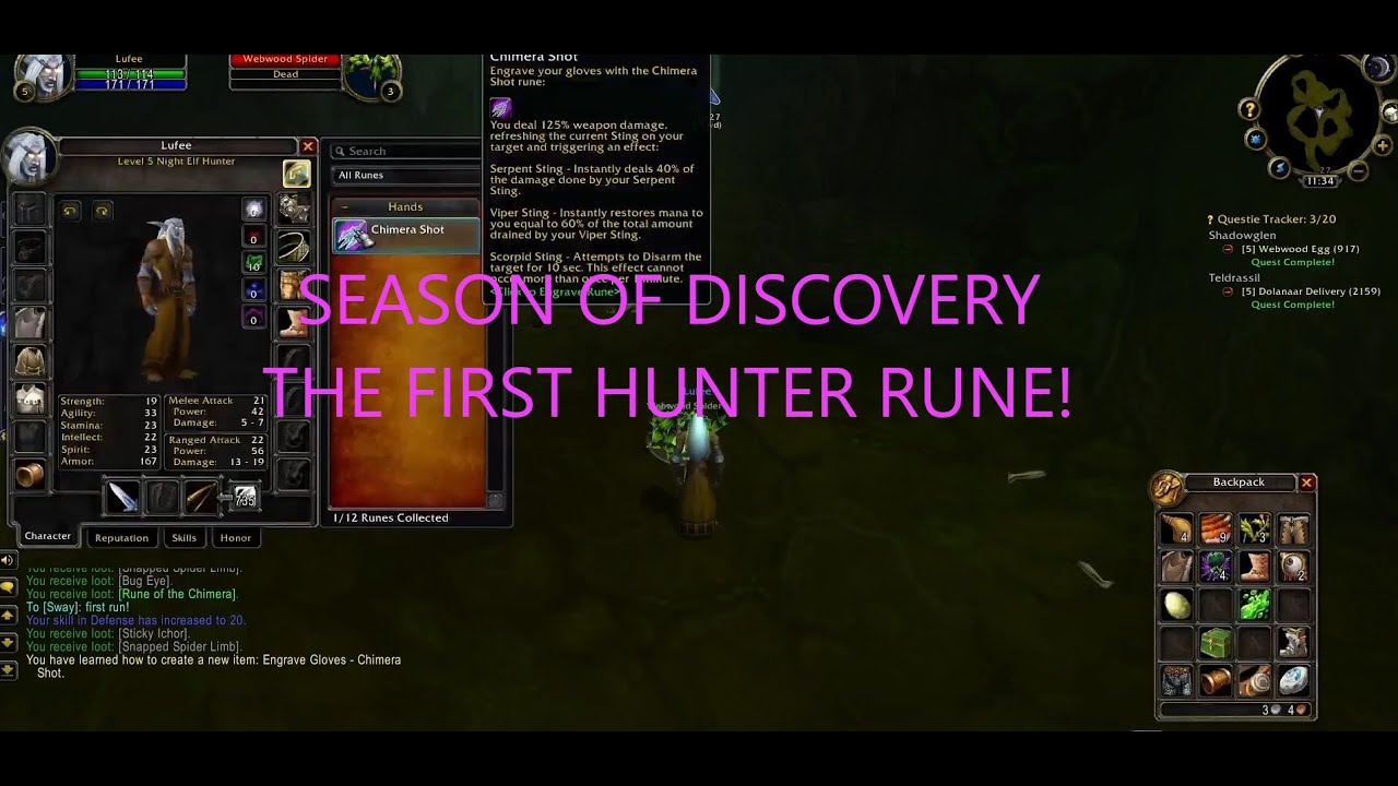 My Hunters FIRST Rune! Chimera Shot - Season Of Discovery - YouTube