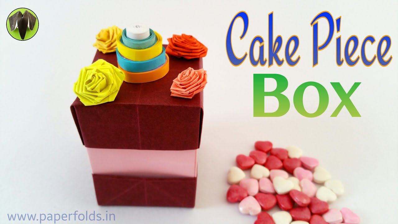 Origami Tutorial to make a Paper "Cake Piece gift box" - YouTube