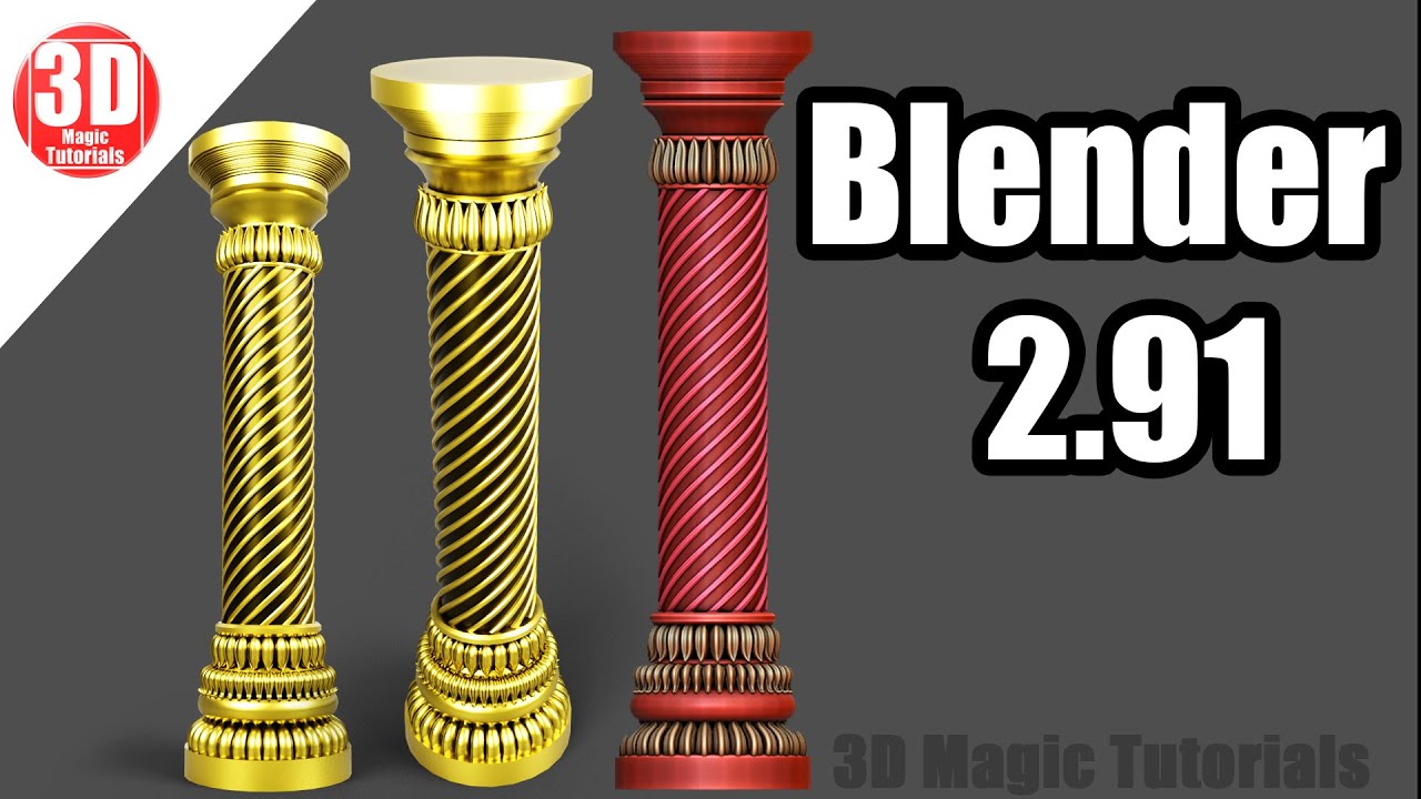 Blender 2.91 - Model Pillar Design - YouTube