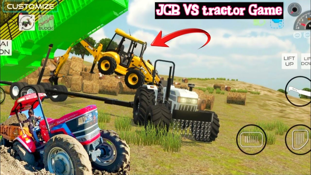 JCB Tractor Game ‼️ जेसीबी से टैक्टर टोचन किया #जेसीबी_चलाना_सीखे #jcb ...