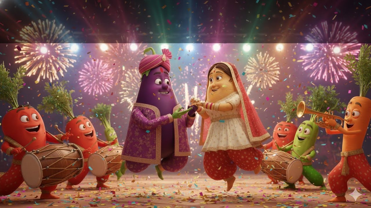 💖 Baingan Weds Aloo: The Cutest Vegetable Love Story & Dance! (Kids ...