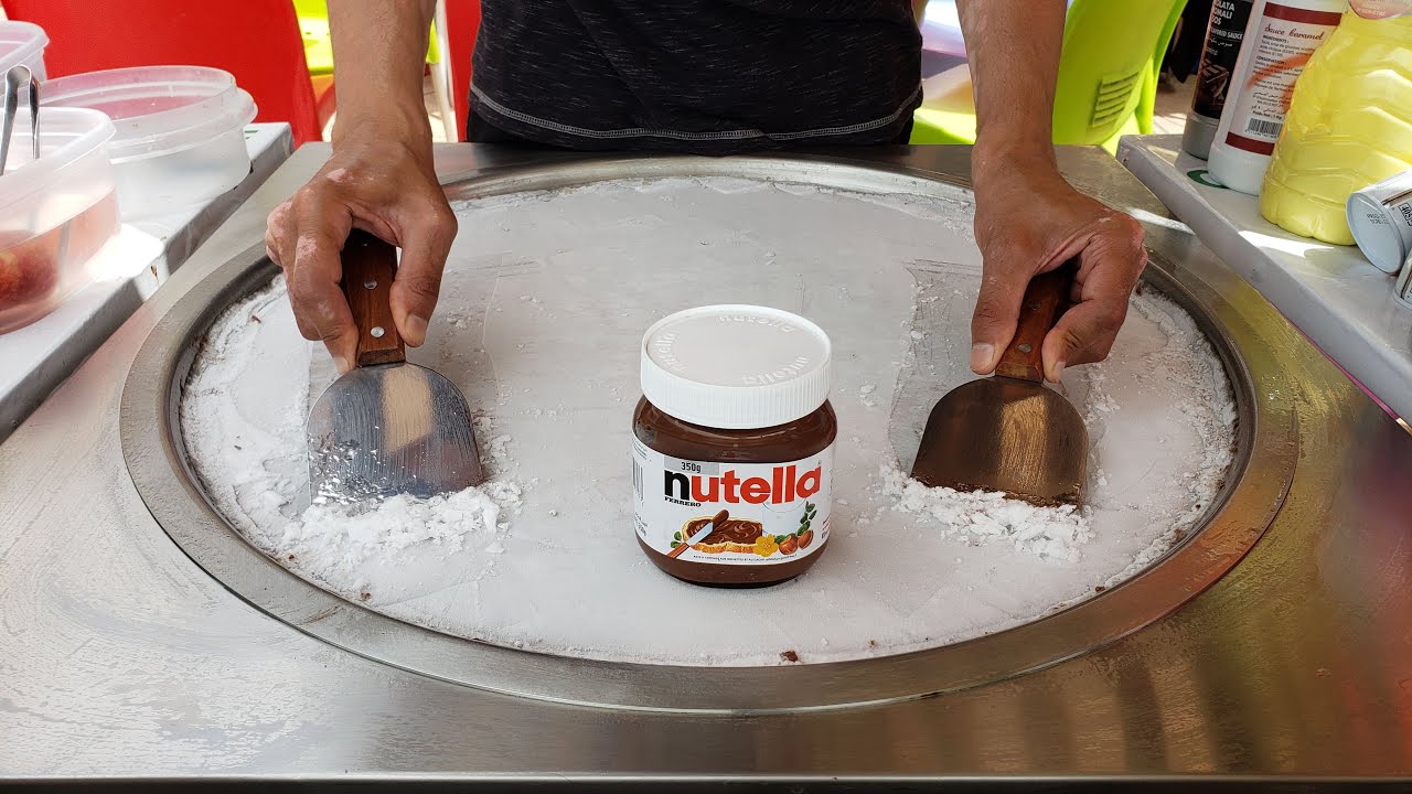 Nutella Oreo Banana Ice Cream Rolls Satisfying Street Food of Morocco ...