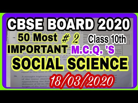 Cbse Social Science MCQ.Important Questions class 10th 2020 |Sst.imp ...