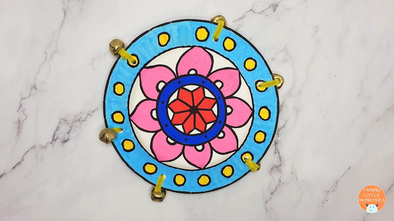 Paper Plate Tambourine Craft for Kids - YouTube