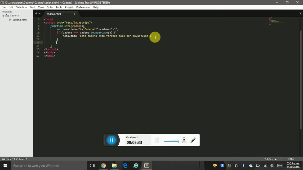 Indicar si tu Cadena esta compuesta por mayúsculas o minúsculas con JavaScript - YouTube