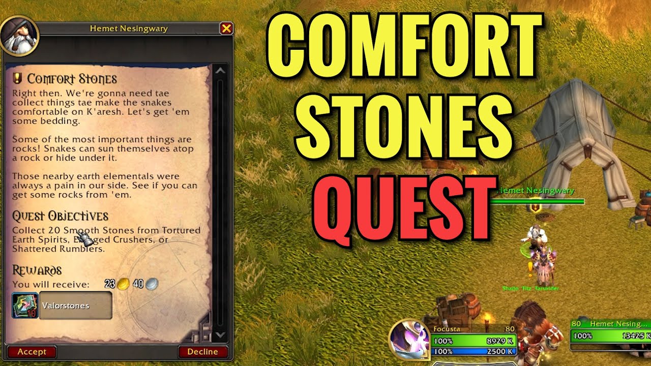 Comfort Stones Quest (WoW TWW) - YouTube