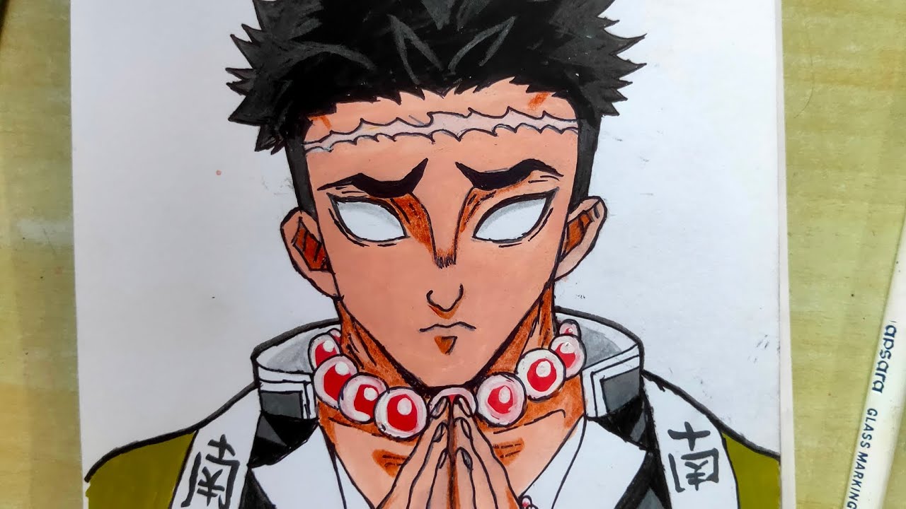 How to draw gyomei himegima 🔥| step by step video | demon slayer ...