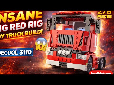 INSANE Big Red Rig Truck Build 🚛 | Decool 3110 23-in-1 Blocks Satisfying Build #imalidotcom 
