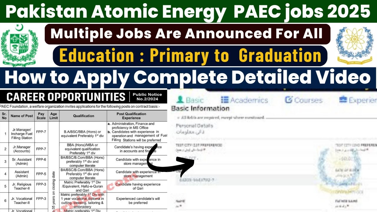 Pakistan Atomic Energy Commission (PAEC) Jobs 2025 Online Apply | How ...