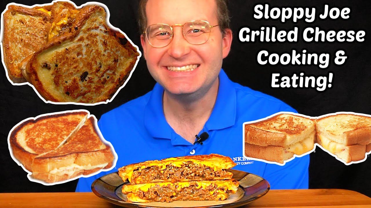 Dill Pickle Sloppy Joe Grilled Cheese Cooking & Eating! - YouTube