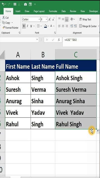 How to join 2 cells in excel | How to merge two column in excel without losing data | # ...