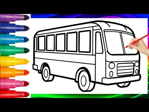 Learn to Draw a Cute School Bus | Coloring Tutorial for Kids ...