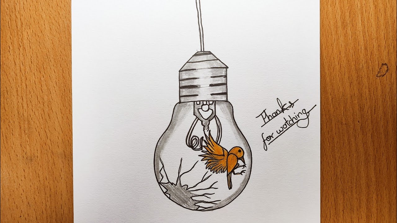 Amazing Drawing Tutorial For Beginners | Bulb Drawing Easy | How To ...