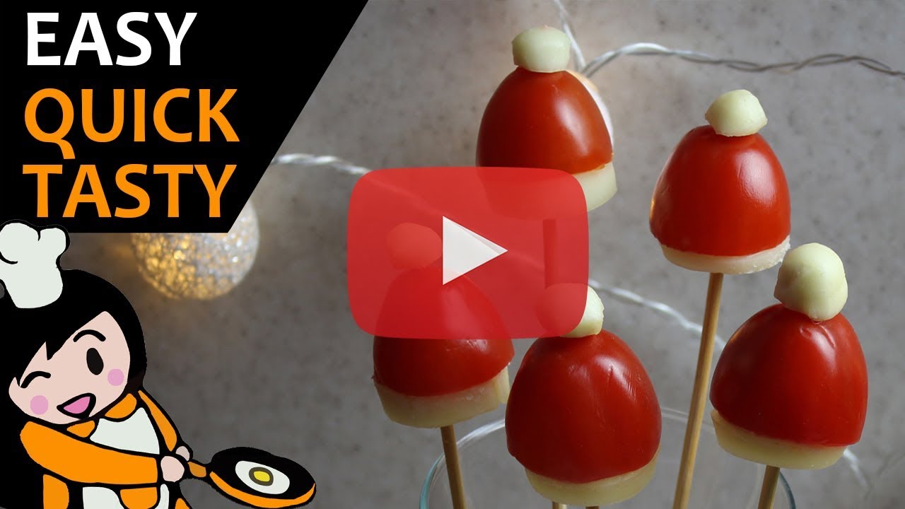 Santa Cap recipe | Santa Hat | Christmas Appetizers | Christmas Party ...