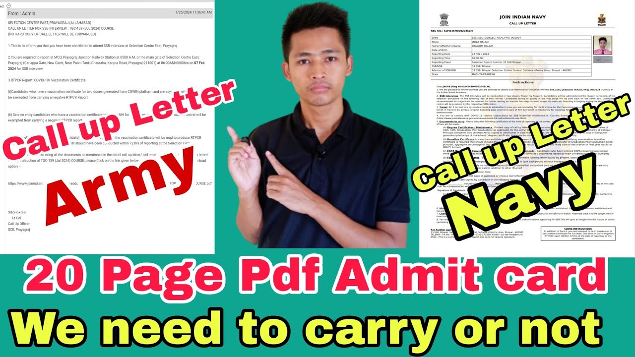 SSB Interview Call up Letter, Army and Navy Which One Real Call up ...