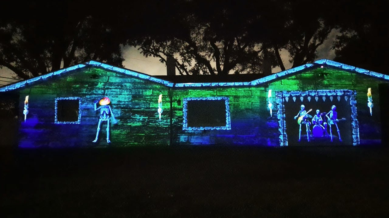 Silly Skeletons- Halloween Projection Mapping - YouTube