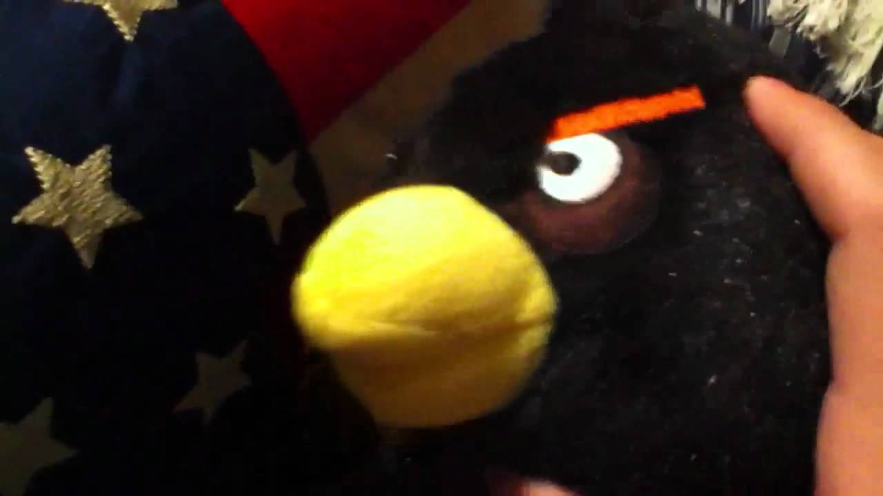 Angry birds OFFICIAL bomb bird plush review - YouTube