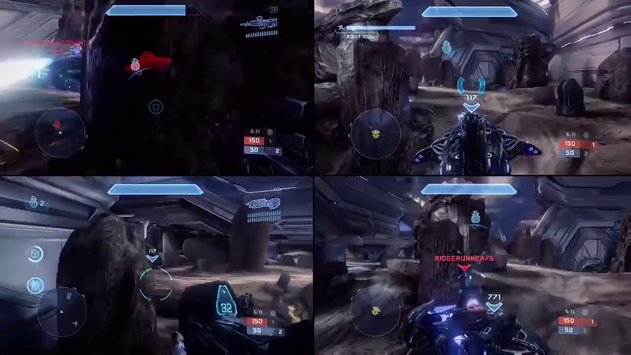 Halo MCC, 4 player split - YouTube
