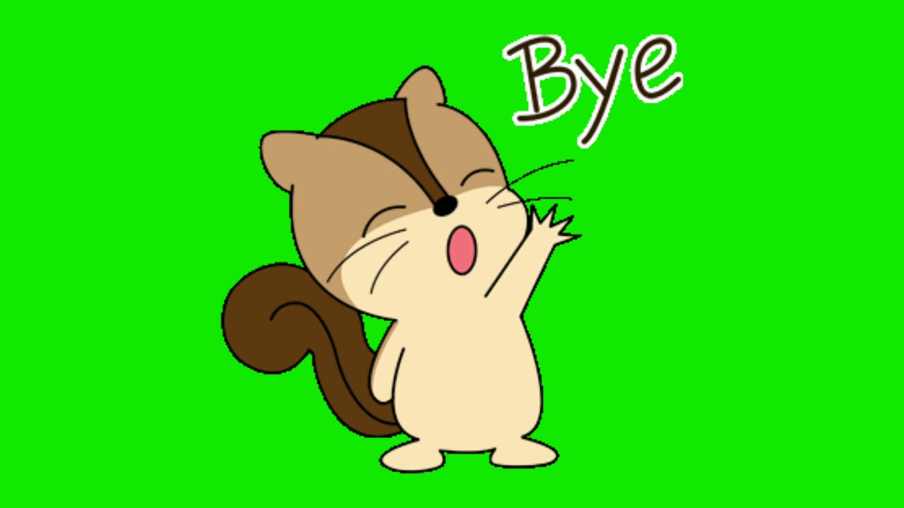 cute cartoon bye bye cat animated green screen video. - YouTube