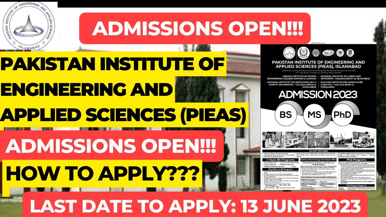 (PIEAS)||Admission Open 2023||How to apply - YouTube