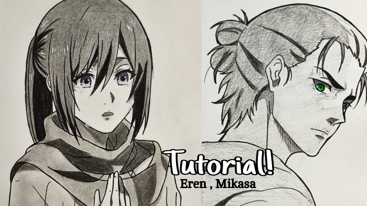 How to draw Eren Yeager and Mikasa Ackerman || Attack on Titan || Easy ...