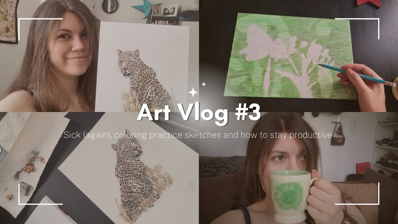 🍵 Art Vlog #3 | How to Stay Productive, Drawing Sketches and Being Sick ...