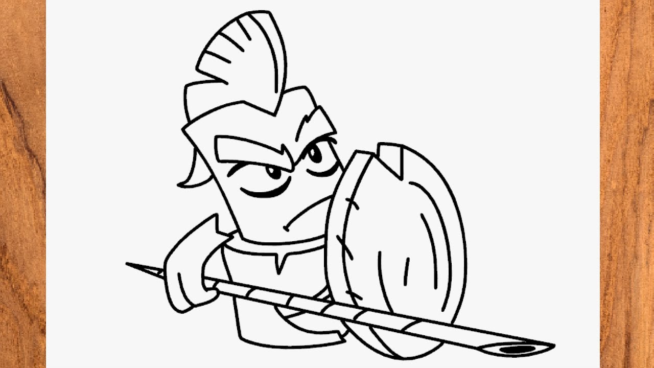 How to draw Bamboo Spartan from Plants vs Zombies 2 pvz - YouTube