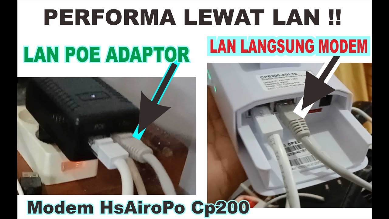 Perbandingan Performa lan POE & Lan Langsung dari Modem Hsairpo - YouTube