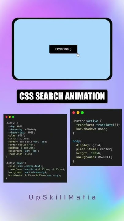 CSS Hover Animation!! #shorts #upskillmafia #cssanimation #coding #hover - YouTube