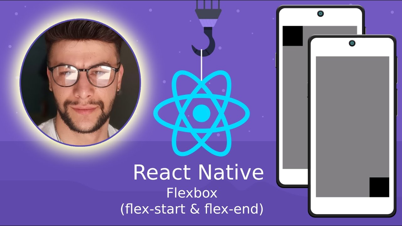 React Native - Flexbox (flex-start & flex-end) - YouTube