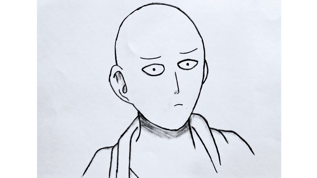 How to draw Saitama from one punch man anime drawing || Easy anime ...