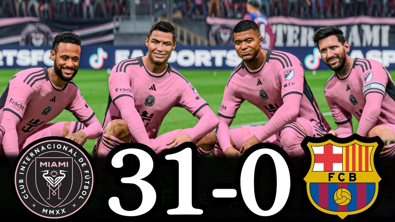 FC 24 | RONALDO MESSI NEYMAR & MBAPPE | ALL STARS | INTER MIAMI 31-0 ...