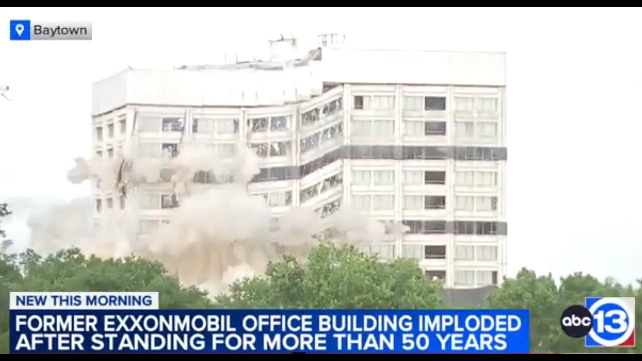 WATCH: Implosion of ExxonMobil Office Building in Baytown - YouTube