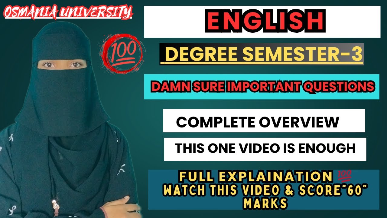 Degree Semester-3 English Overview & damn sure important questions 💯 O ...