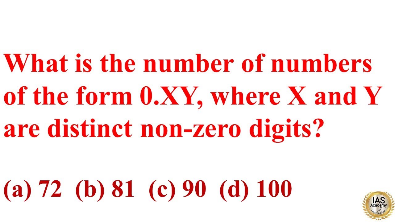 What is the number of numbers of the form 0 XY, where X and Y are ...