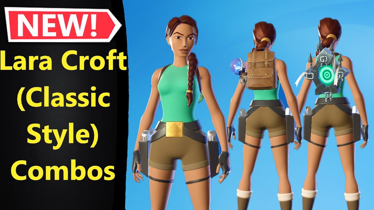 Lara Croft Classic Style Combos in Fortnite - YouTube