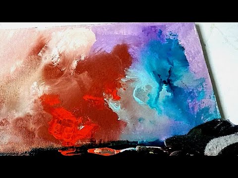 Easy Abstract Acrylic Painting Demonstration Step by step - YouTube