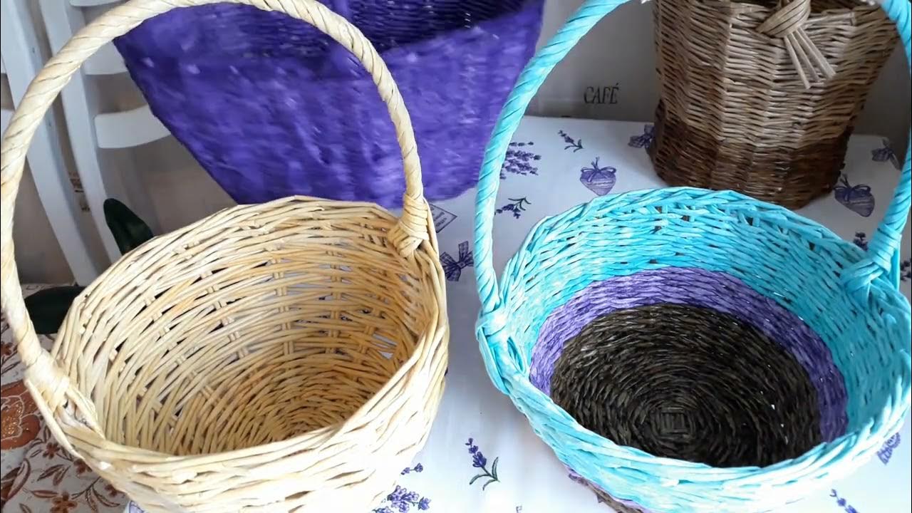 БОЛЬШИЕ КОРЗИНЫ из бумажной лозы #плетениеизбумажнойлозы - YouTube