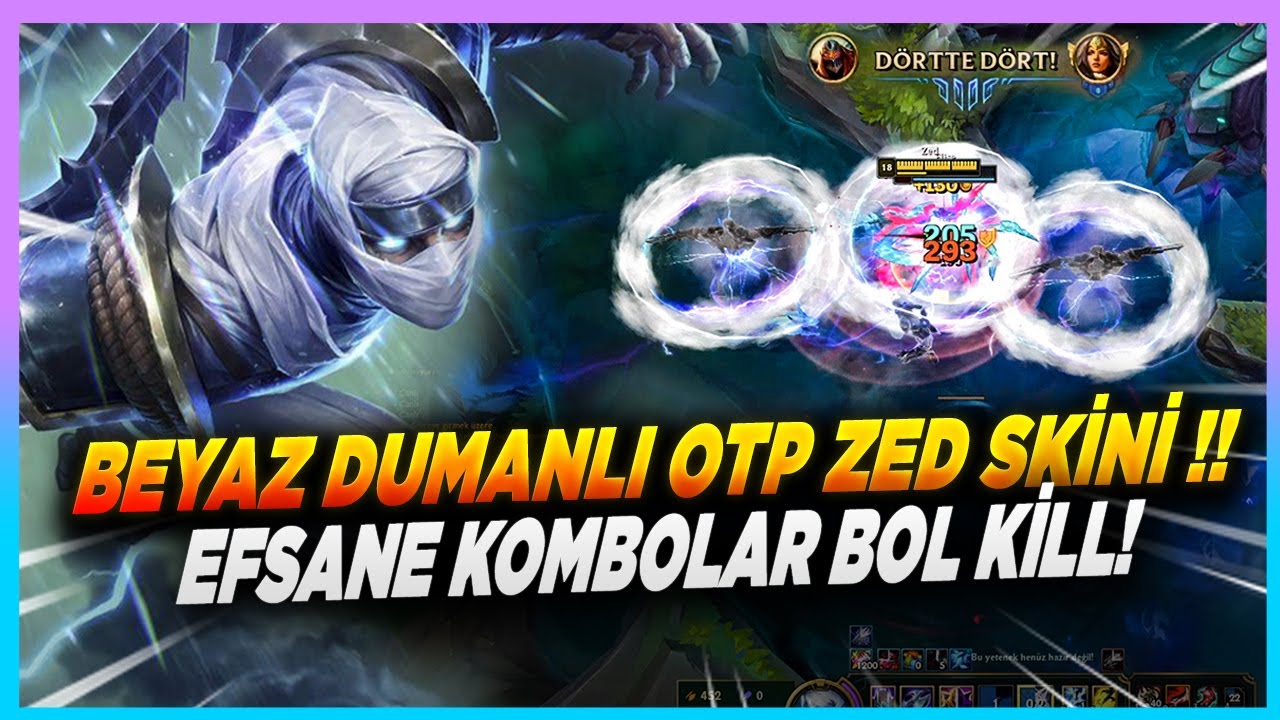 Beyaz Dumanlı OTP Zed Skini ile Oynadım ! Efsane Kombolarla Bol Kill ZED JUNGLE ! | Yondaime ...